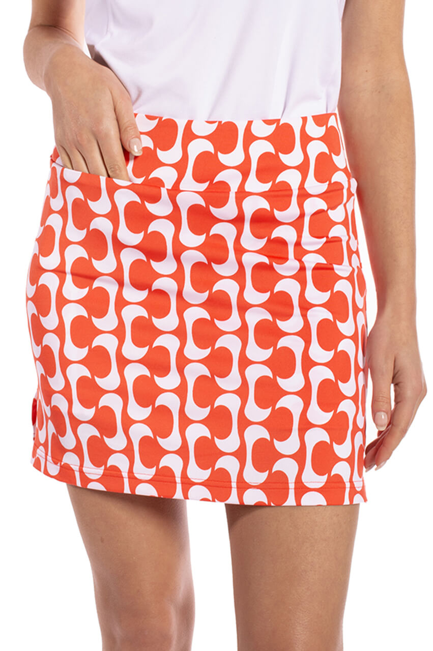 Golftini | Orange and White Golf Skort | Women's Golf Skort