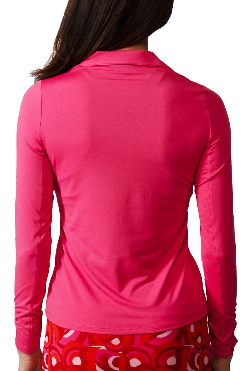 Hot Pink Long Sleeve Sport Stretch Polo Women S Golf Top Golftini