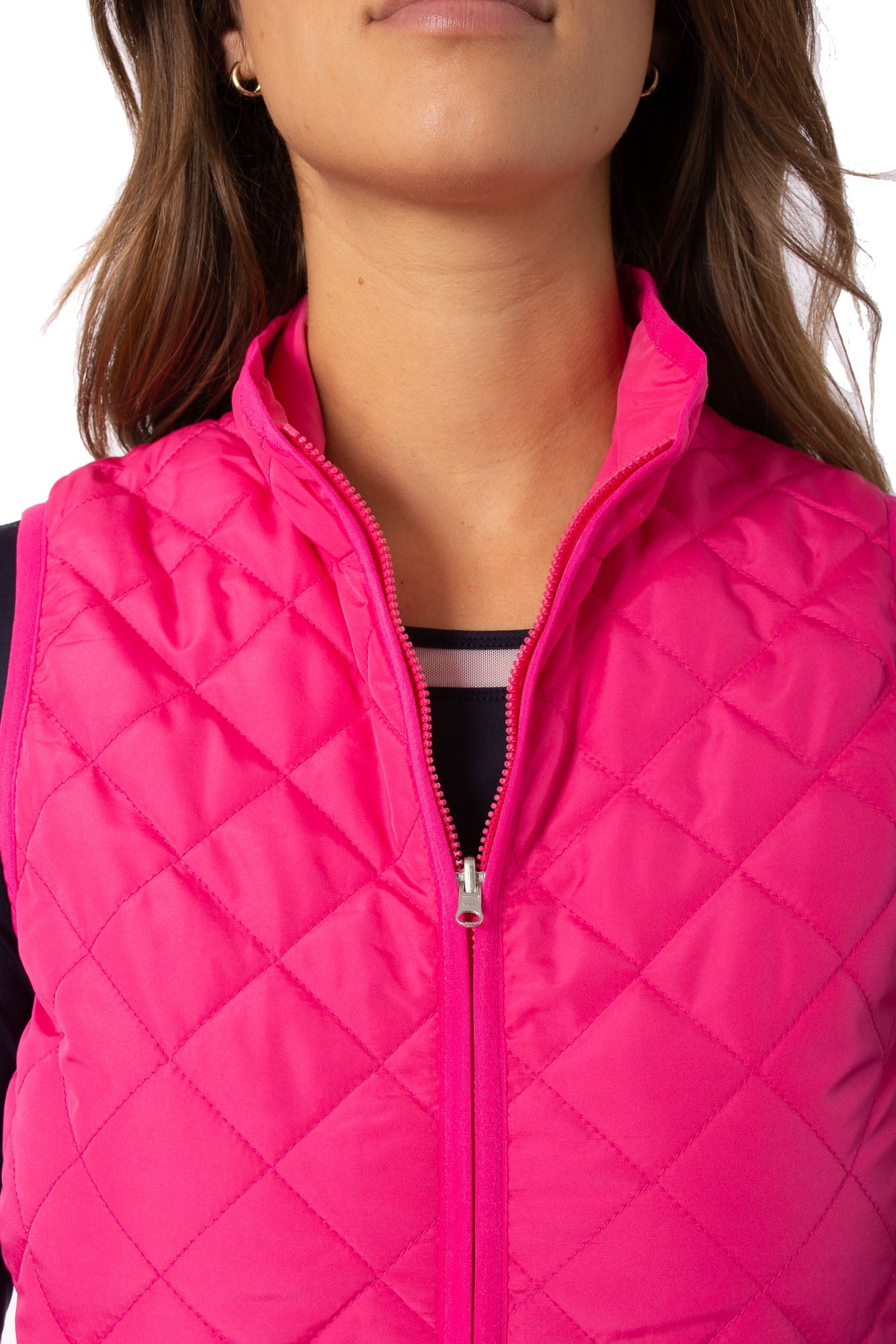 Golftini | Hot Pink Quilted Wind Vest - Women's Golf Outerwear