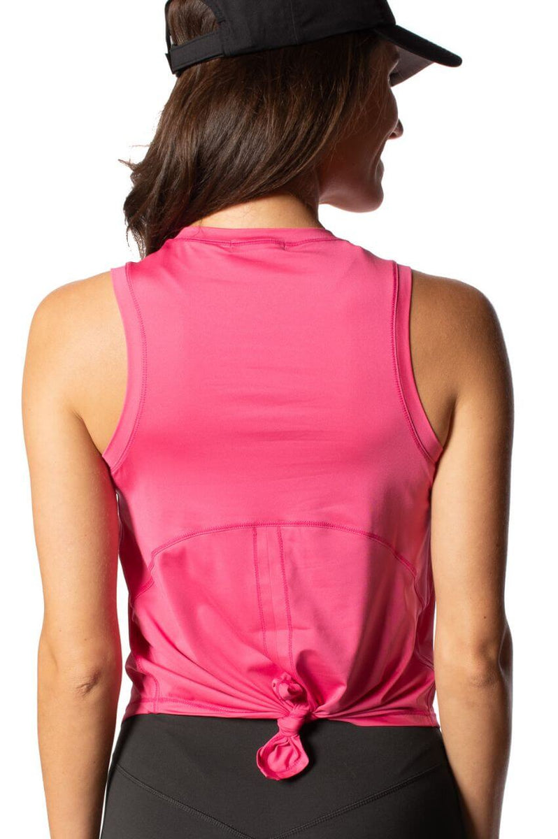 Golftini | Hot Pink Sleeveless Sport Tie Stretch Top - Women's Golf