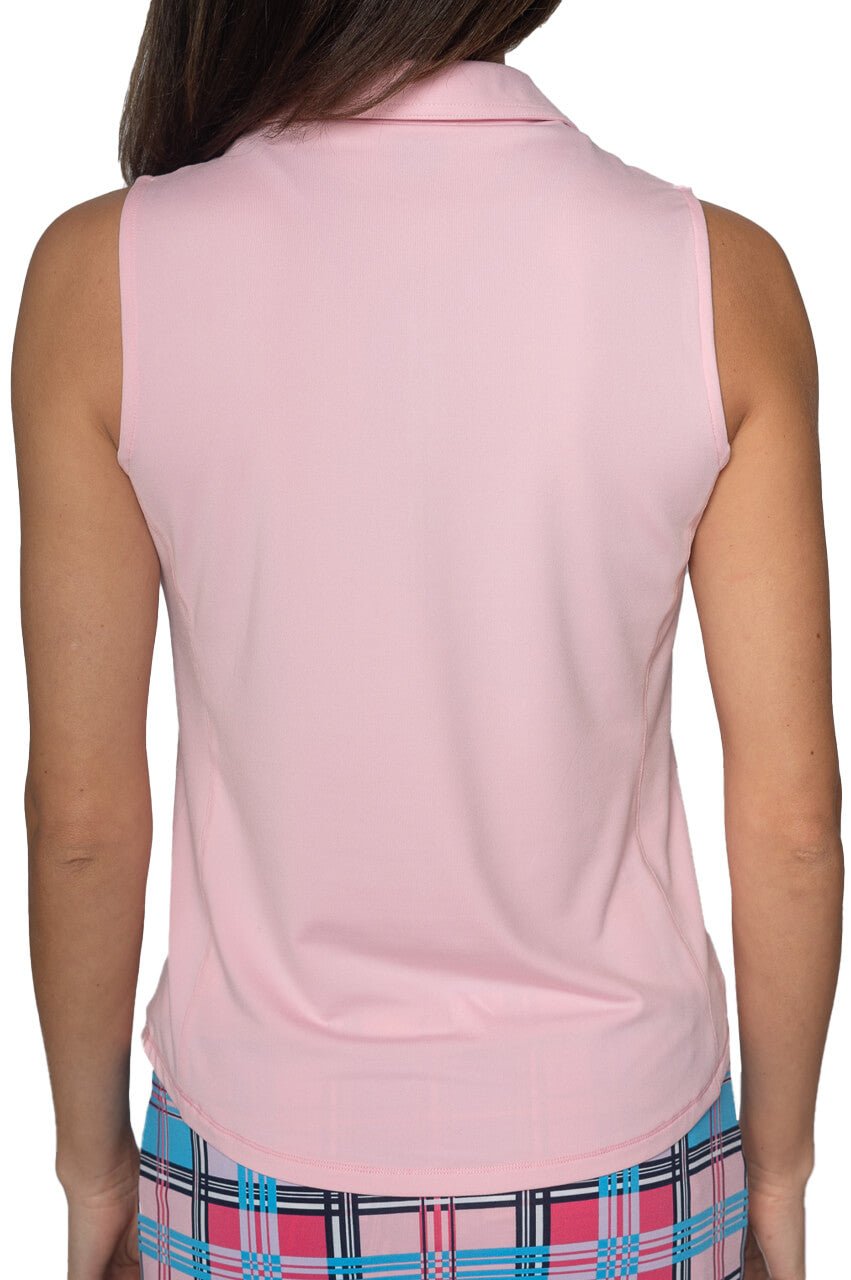 Light Pink Sleeveless Fabulous Stretch Polo - Women's Golf Top - Golftini