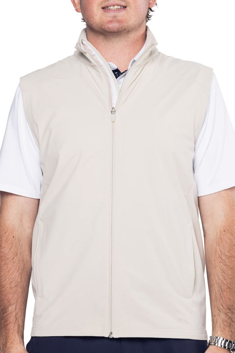 Golftini | Men's Lightweight Golf Vest | Khaki Golf Vest For Men