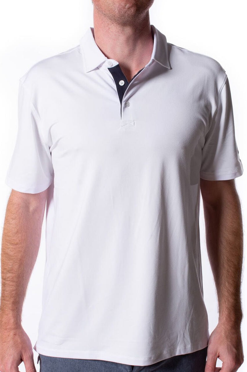 Golftini | Men's White Stretch Performance Polo | Sample Sale