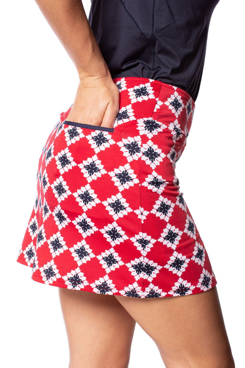 Golftini | Red White and Blue Stretch Skort | Women's Golf Skort