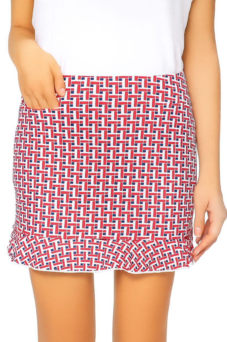 Red, White, & Blue Golf Skort | Printed & Patterned Skort by Golftini