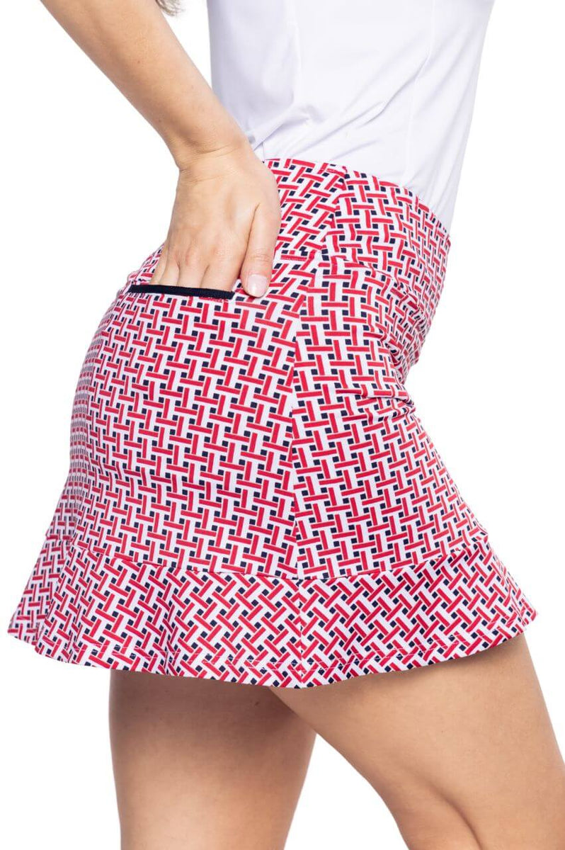 Red, White, & Blue Golf Skort | Printed & Patterned Skort by Golftini