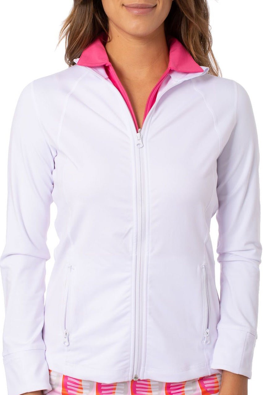 White Buttery Soft Stretch Jacket - Women's Golf Jacket - Golftini