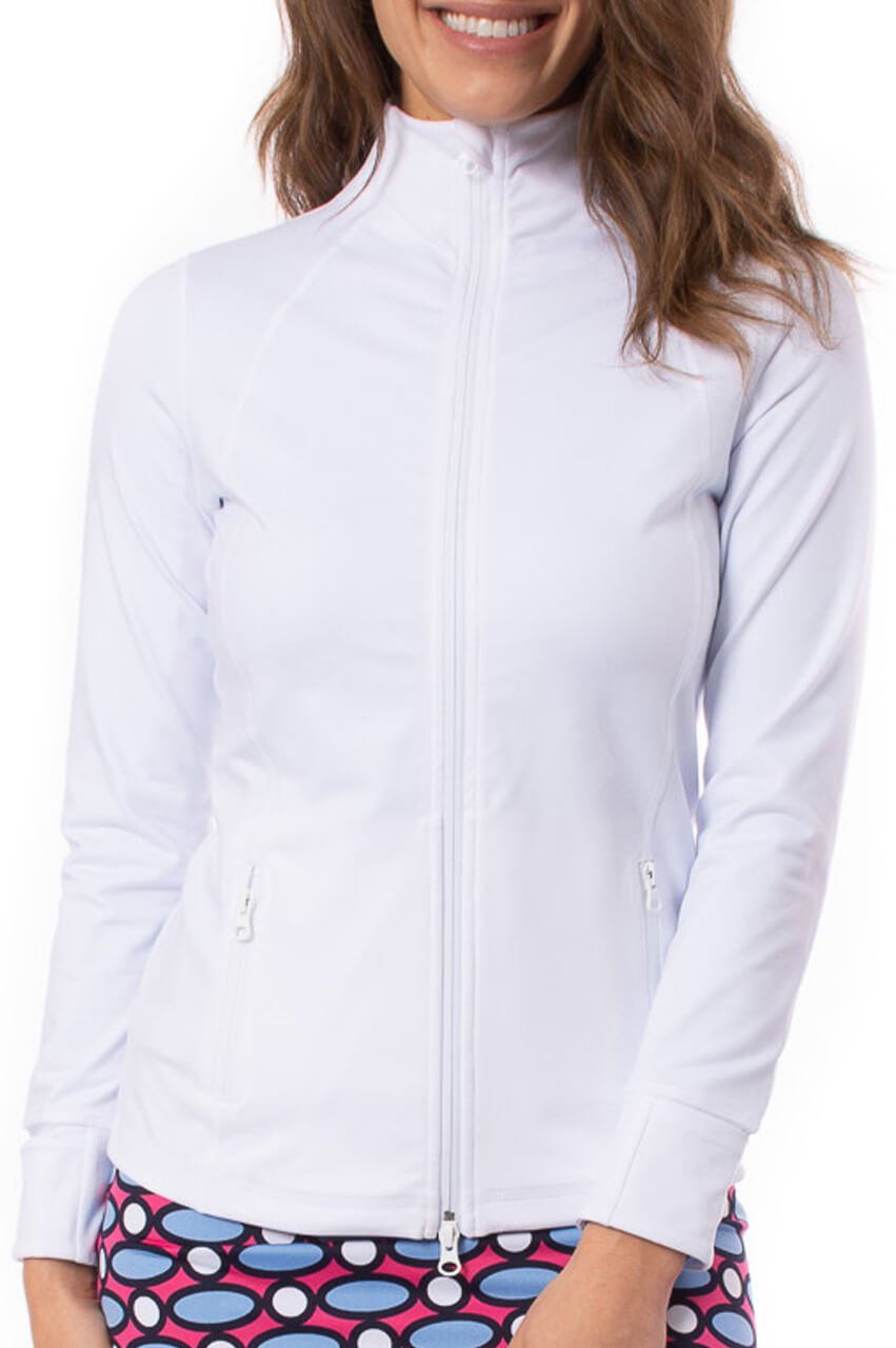 Golftini | White Double-Zip Tech Jacket | Women's Golf Jacket